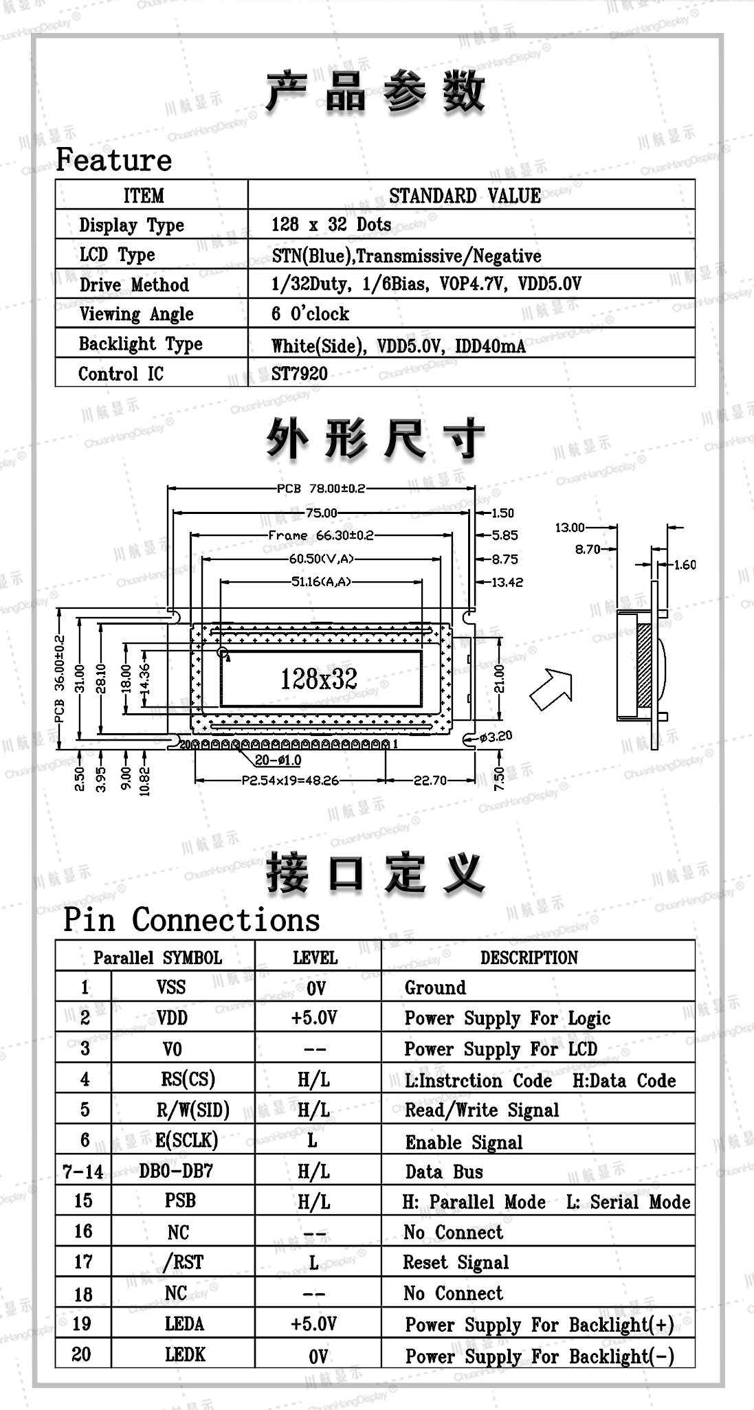 12832 液晶屏模块